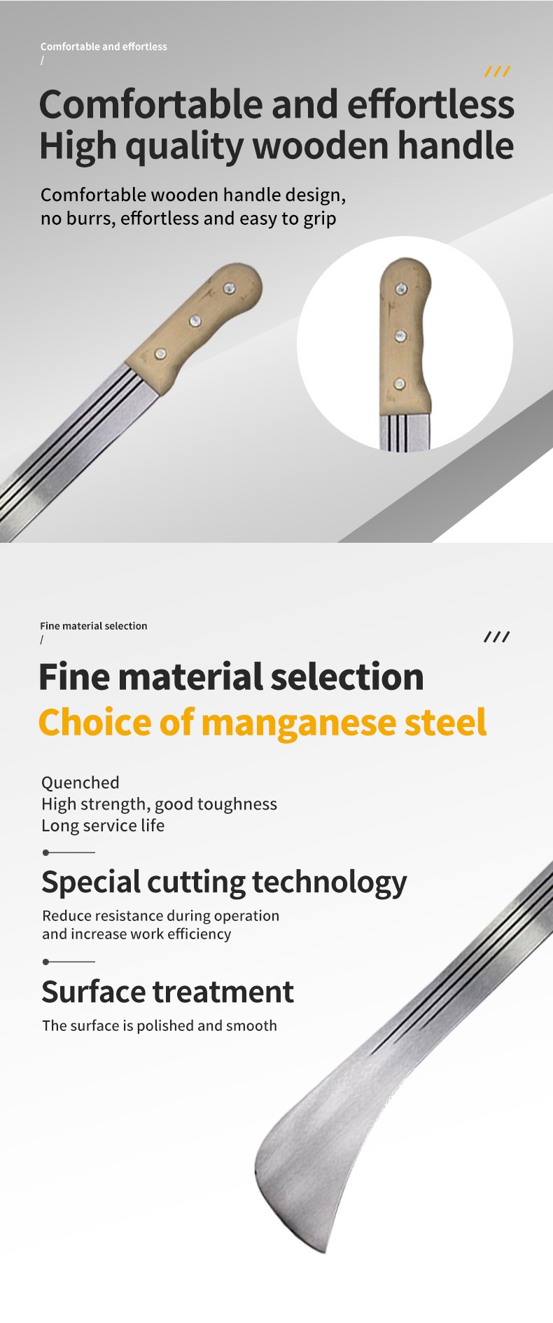 Gemlight large Machetes M208A for Uganda wooden handle - Gemlight ...